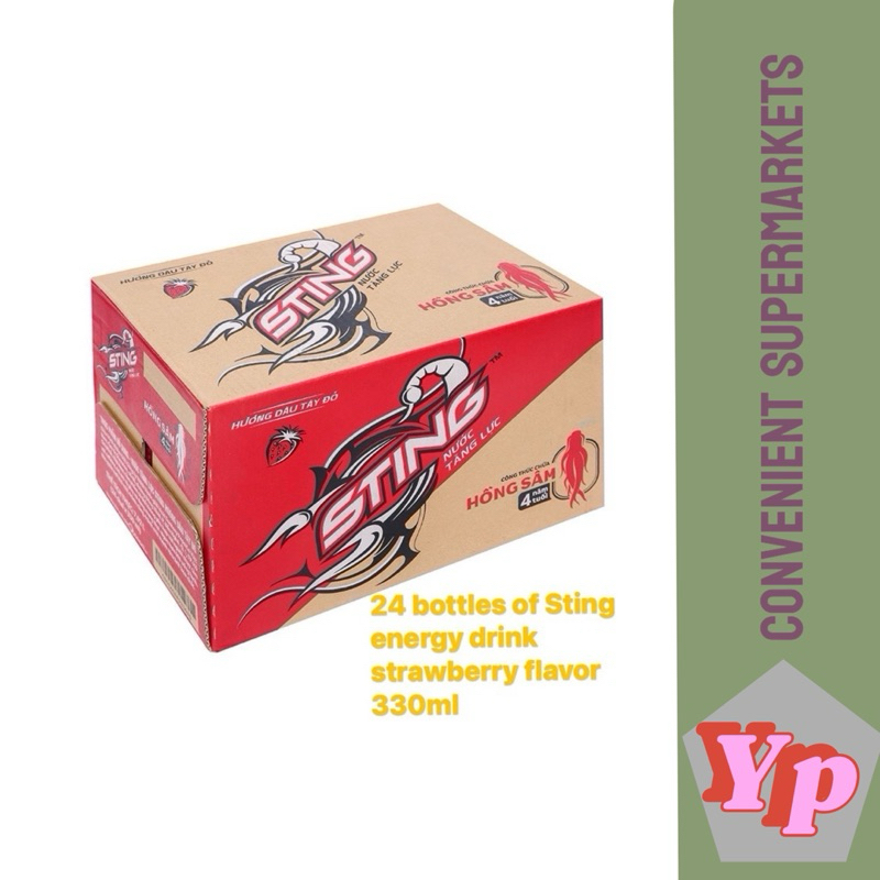 ##24 bottles of Sting energy drink strawberry flavor 330ml - 1 thung ...