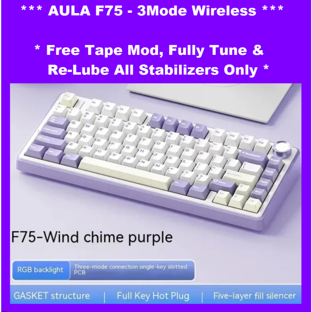 AULA F75 KEYBOARD MECHANICAL FULL BUILD | Shopee Malaysia