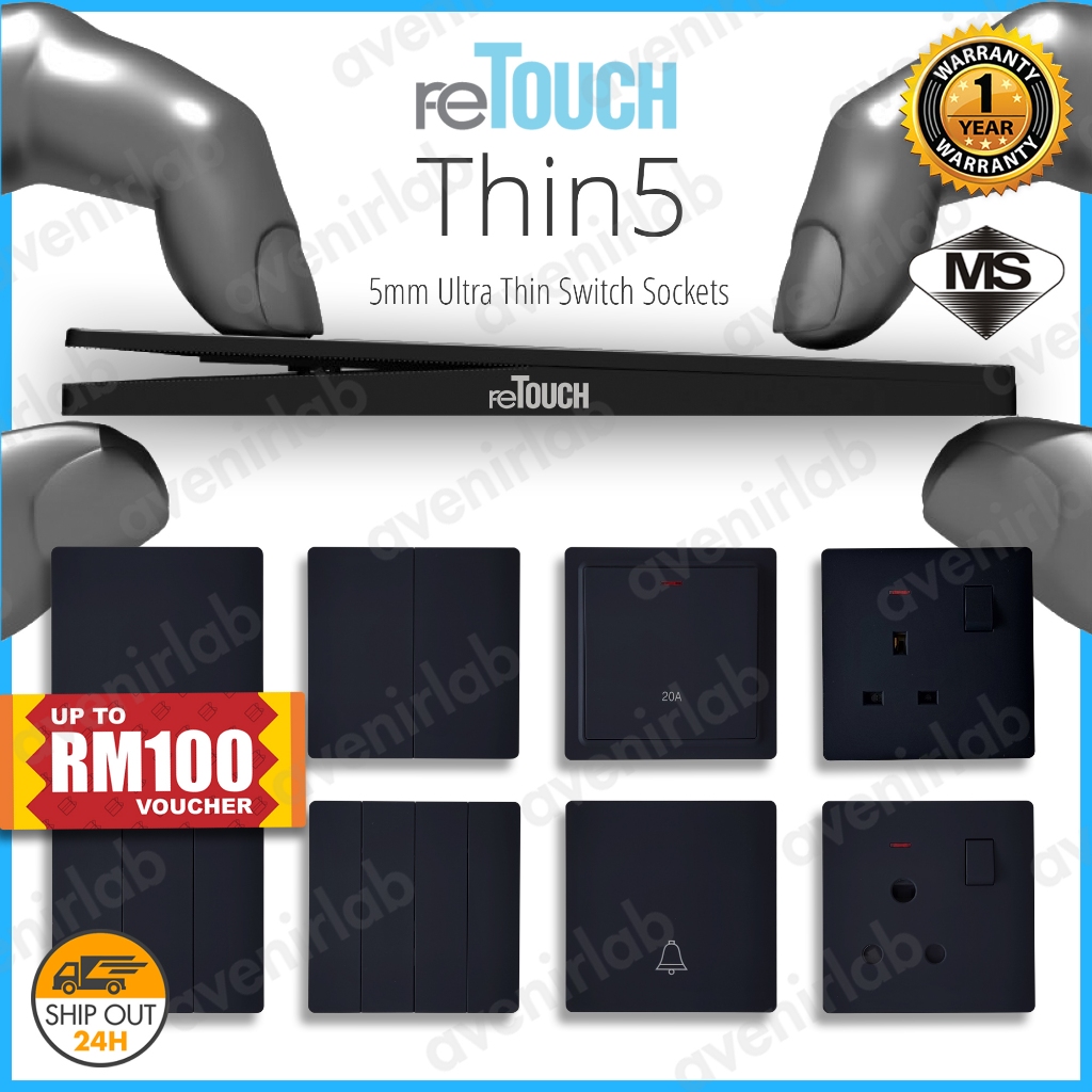 [BLACK] reTouch Thin5 Ultra Thin Soft Touch UV Skin Technology 1/2/3/4 ...