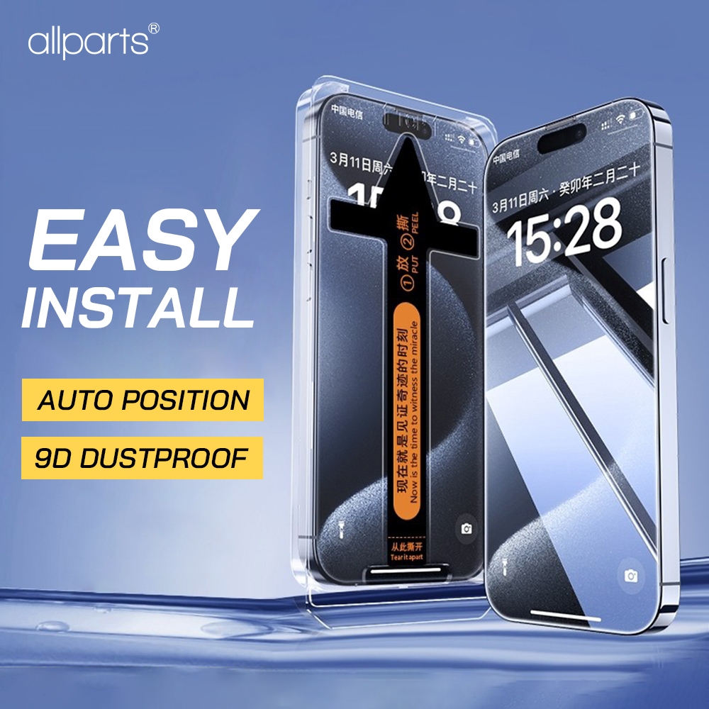 Easy Install Auto-Dust Remove 9D HD Screen Protector for iP 16/15/14/13 ...