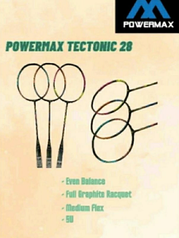 powermax tectonic 28 raket badminton original badminton racket max ...