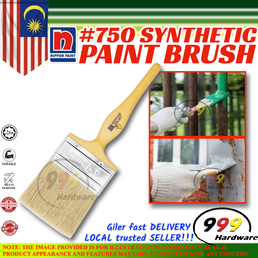 999 NIPPON PAINT 750 Synthetic Paint Brush [HALAL] / Cat Berus Sintetik ...