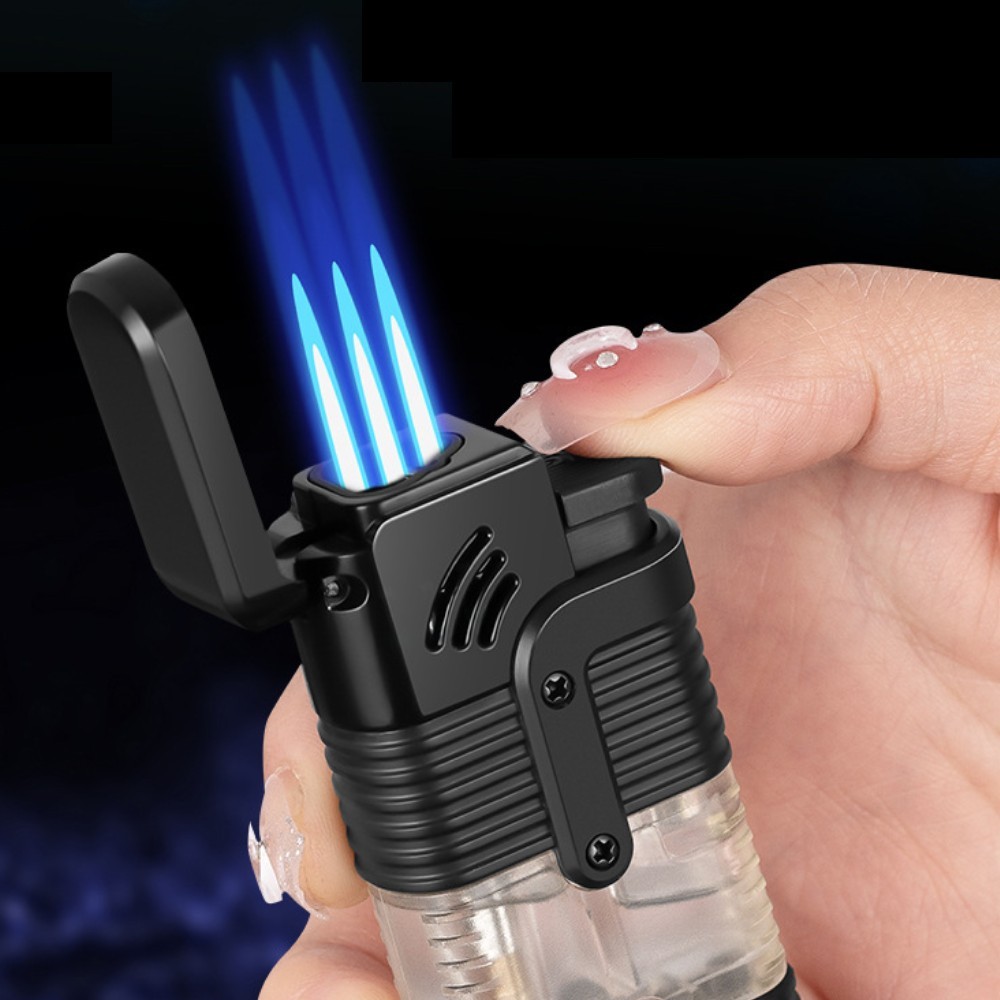 Triple Torch 3 Blue Jet Butane Gas Puncher Knife Lighter HL03 | Shopee ...