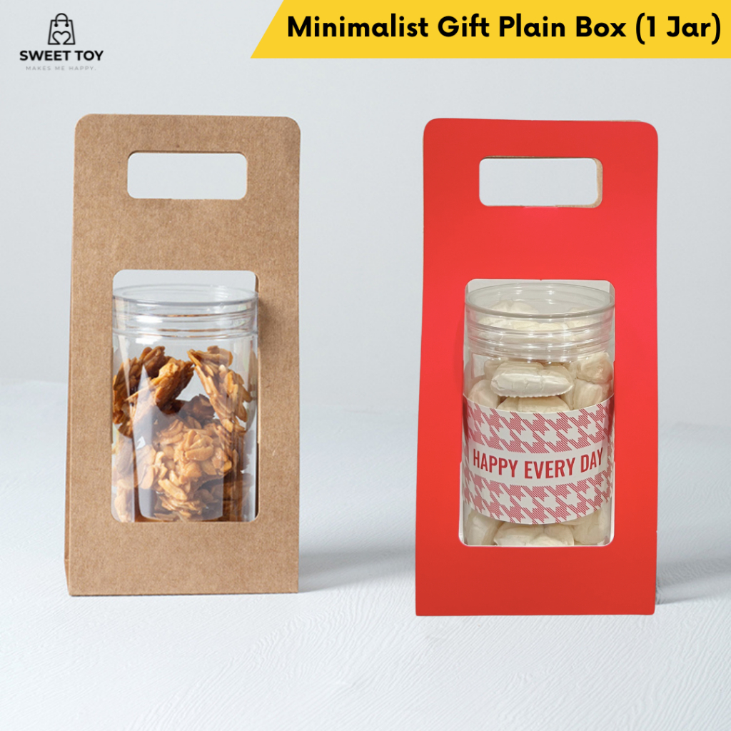 10PCS Set Brown Kraft Red Handle Paper Cookies Box Packaging Raya Haji ...