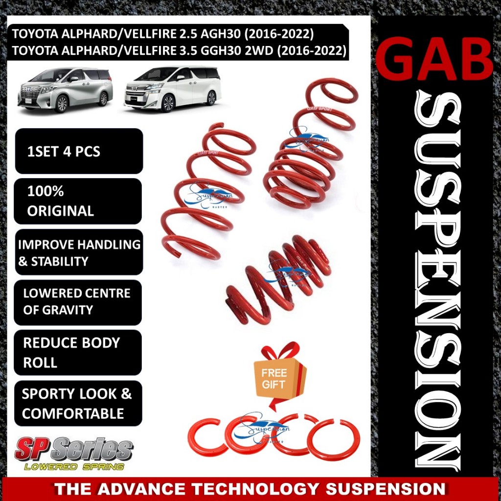 ORIGINAL SET GAB SPORT SPRING WITH (FOC) FREE GIFT !! TOYOTA ALPHARD ...