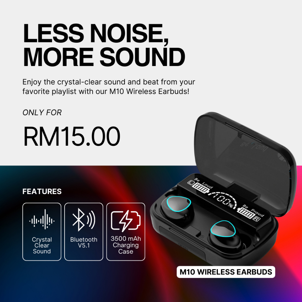 M10 TWS 5.1 Bluetooth Earphones Wireless Earbuds LED Display Touch ...