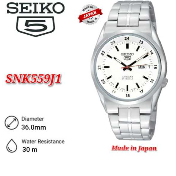 Seiko 5 Automatic Japan Made 21 Jewels SNK559J1 Men's Watch | Shopee ...