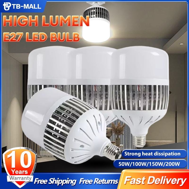 80W/100W/150W/200W LED Bulb E27 Super Bright High Power Workshop Lamp ...