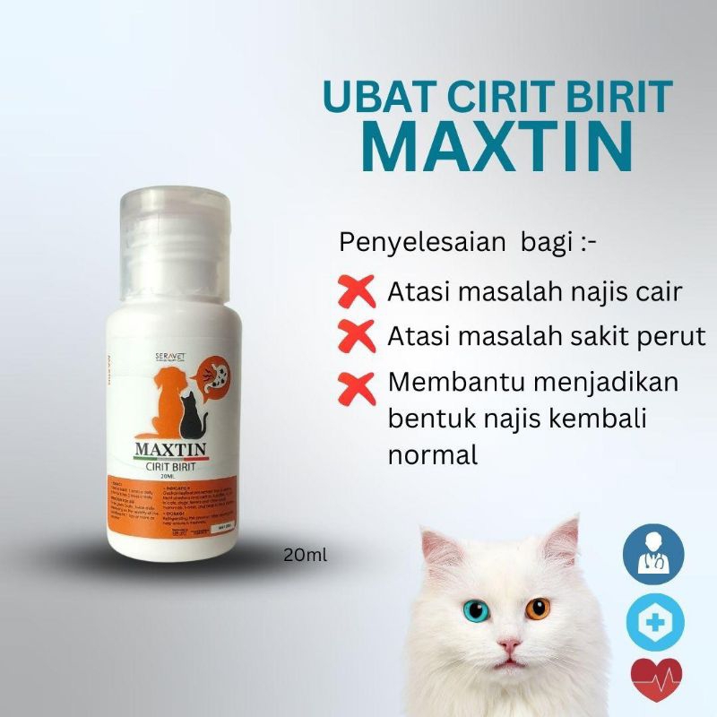Seravet Maxtin Ubat Cirit Birit Kucing / Cat Diarrhea / Stomachache ...