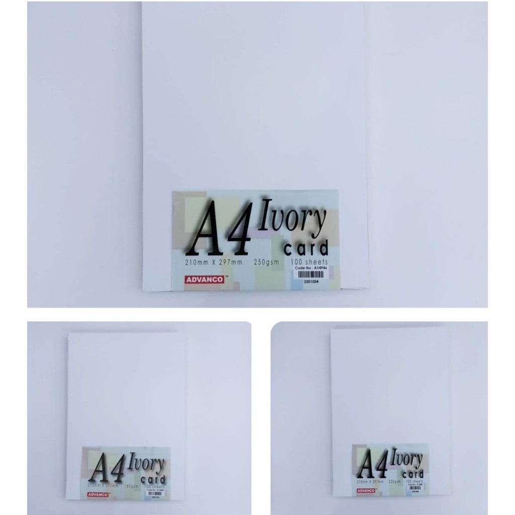 IVORY CARD | KAD PUTIH (A4 SIZE) AVAILABLE IN 160GSM | 180GSM | 230GSM ...