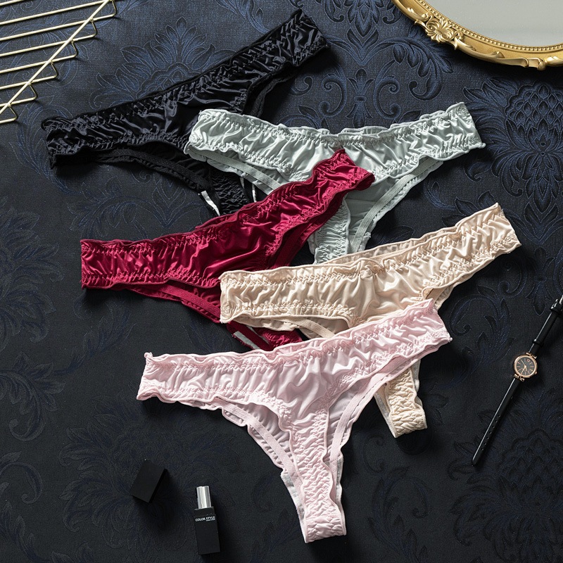 Nanoshop Thong Underwear Lady panties Satin Lace Seamless T-Back ...
