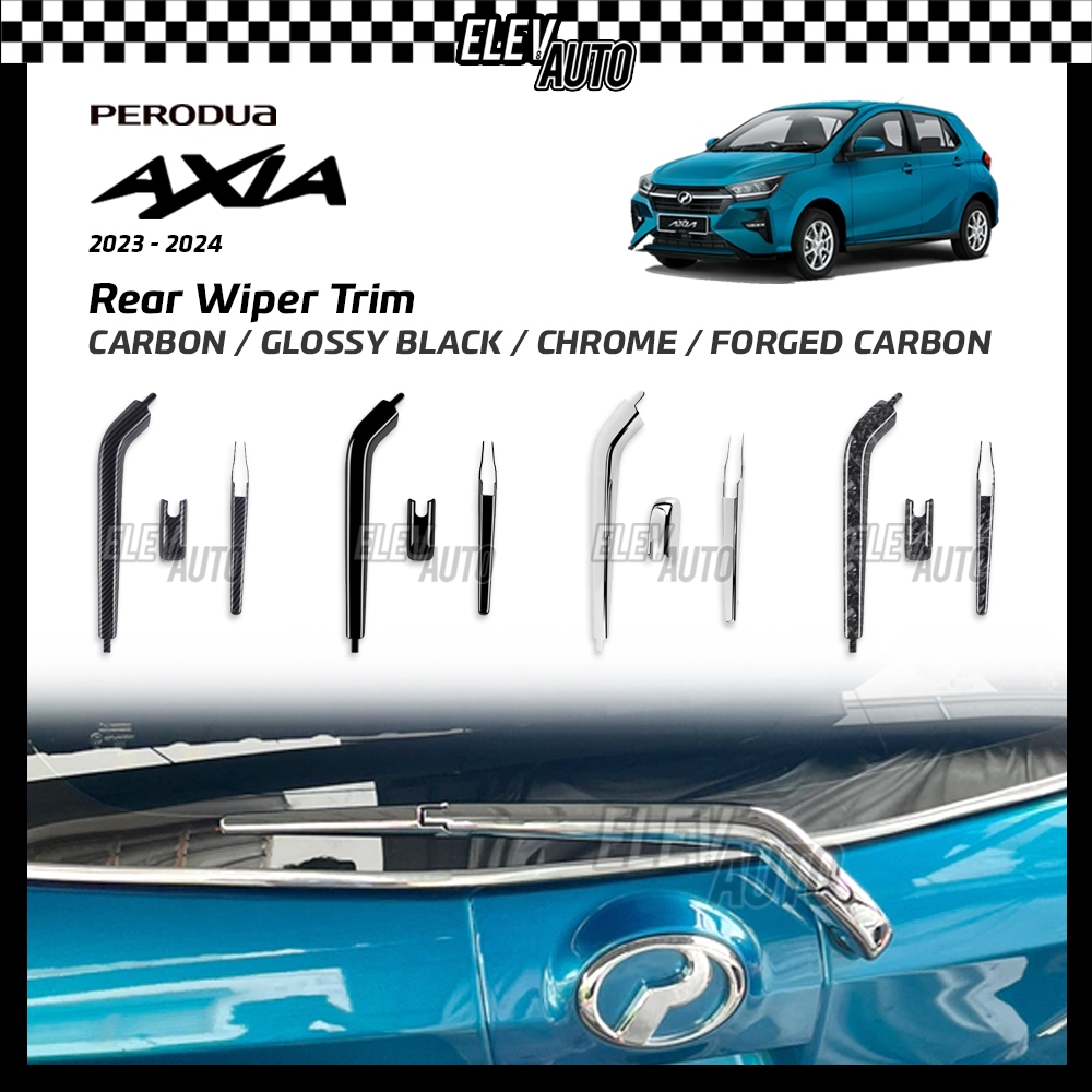 Perodua Axia 2023-2024 CARBON CHROME BLACK Rear Wiper Trim Garnish ...