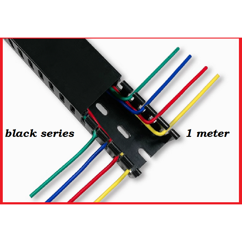 BLACK SERIES PVC Open Slot Wiring Duct / Trunking / PVC Casing / Open ...