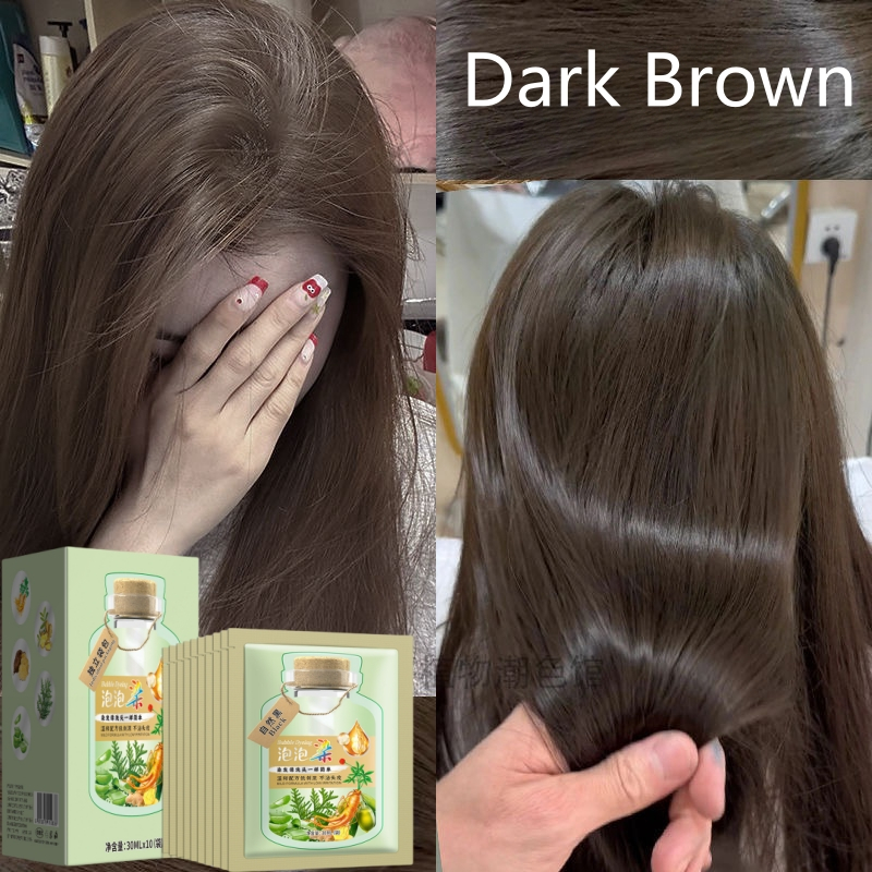 Bubble Plant Hair Dye CQRZEN Hair Coloring Shampoo DIY color Pewarna ...