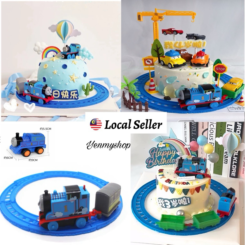 Kek Hiasan Train Cake Topper Railway Set Birthday Cake Decoration Kek ...