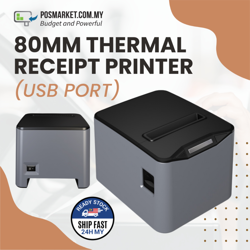 80mm Thermal Receipt Printer USB POSMarket BizCloud Malaysia Ready ...