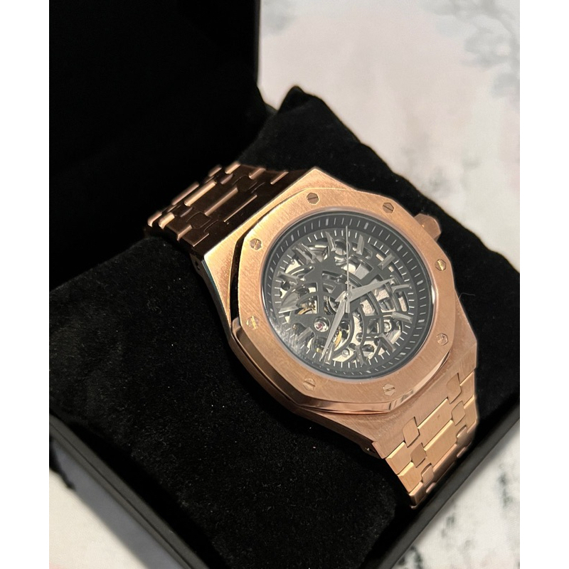 AP Seiko Mod Rose Gold Skeleton Dial Automatic | Shopee Malaysia