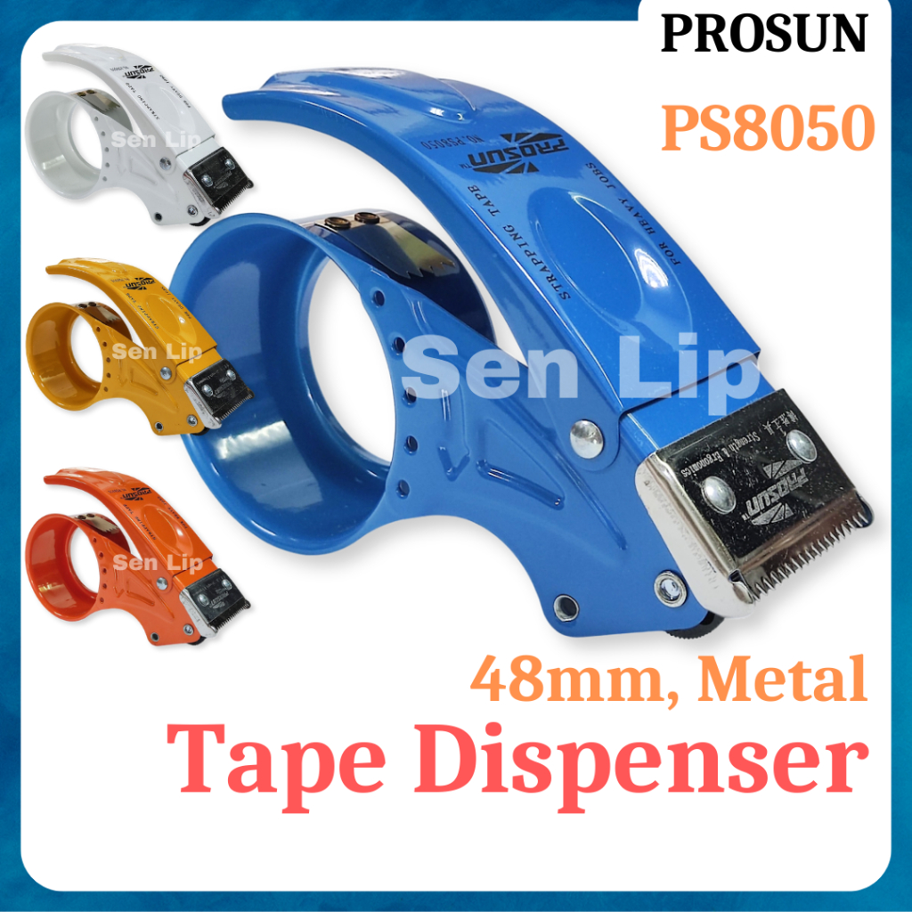 50mm x 180m PROSUN Metal Packaging Tape Dispenser / Strength & Ergonomics OPP Tape Cutter ...