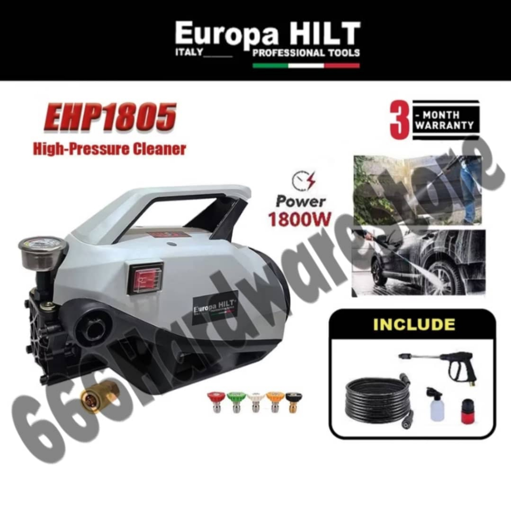EUROPAHILT EUROPA HILT EHP1805 High Pressure Cleaner 1800W Car Washer ...