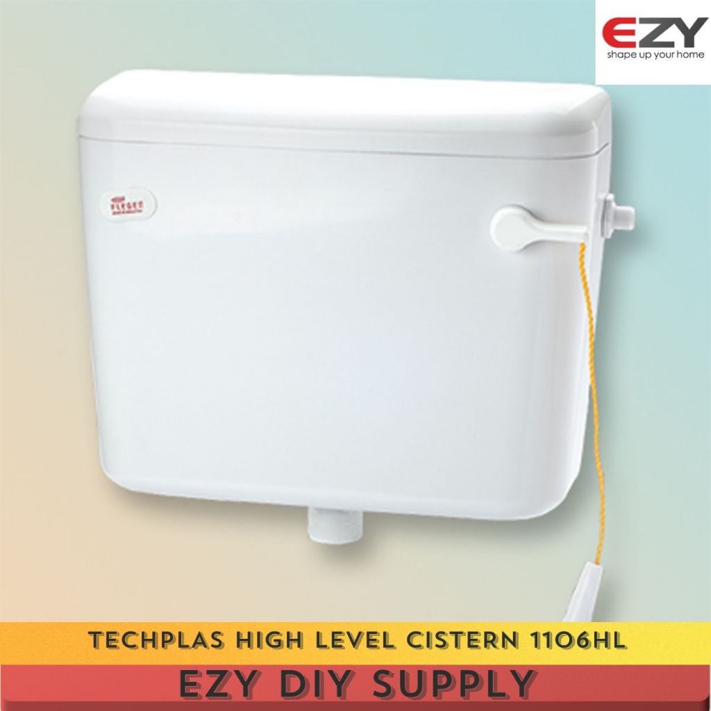 TECHPLAS ELEGEN HIGH LEVEL CISTERN 9L WHITE 1106-HL 9 Liters White ...