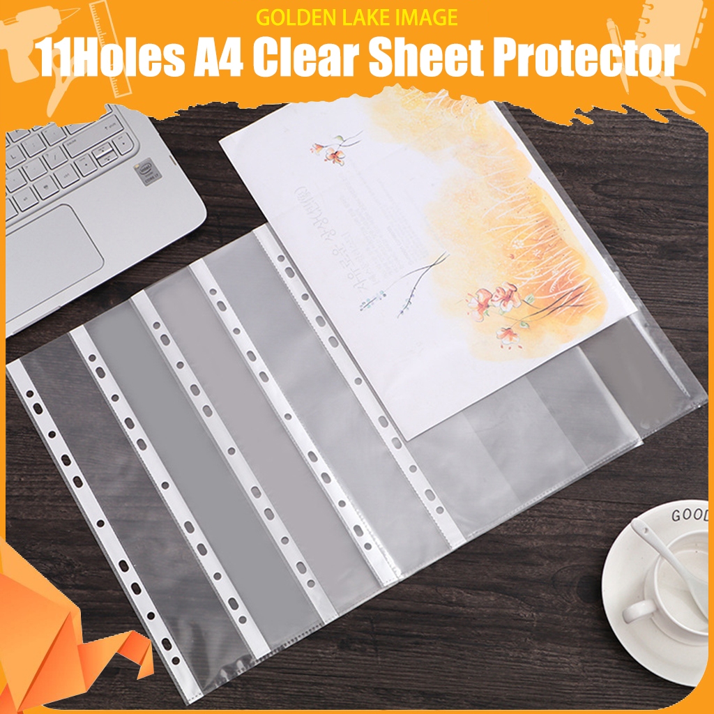 11Holes A4 Clear Sheet Protector Durable Thickness Office Stationery ...