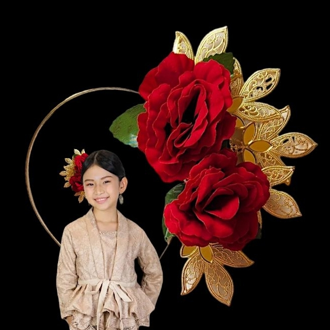 Cekak Sanggul Lintang bunga mawar baldu ros rose Merdeka tradisional ...