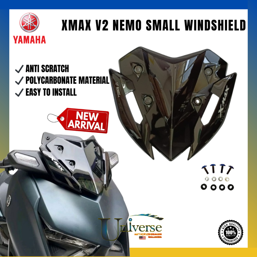 XMAX V2 YAMAHA CONNECTED 2023 SMALL WINDSHIELD NEMO | Shopee Malaysia