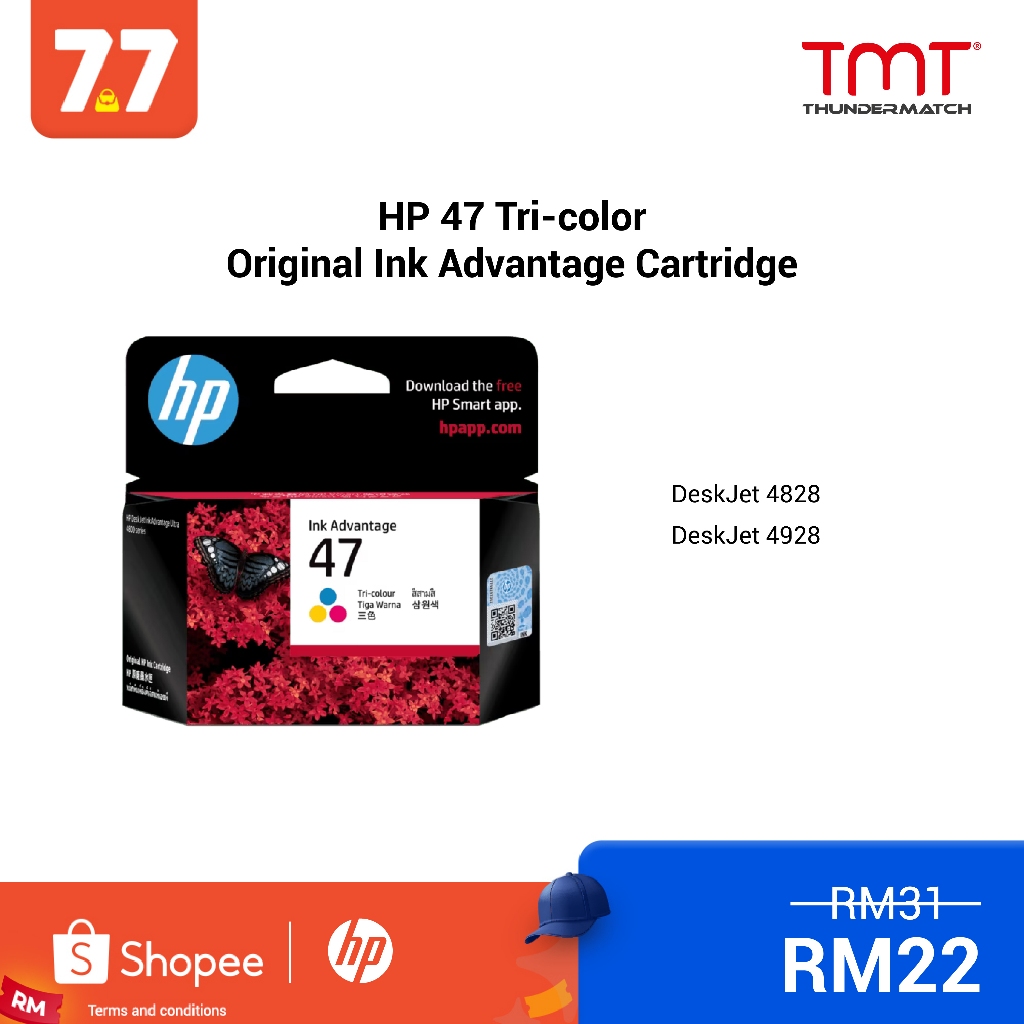 HP 47 Black 6ZD21AA / Tri-color 6ZD61AA Original Ink Advantage ...
