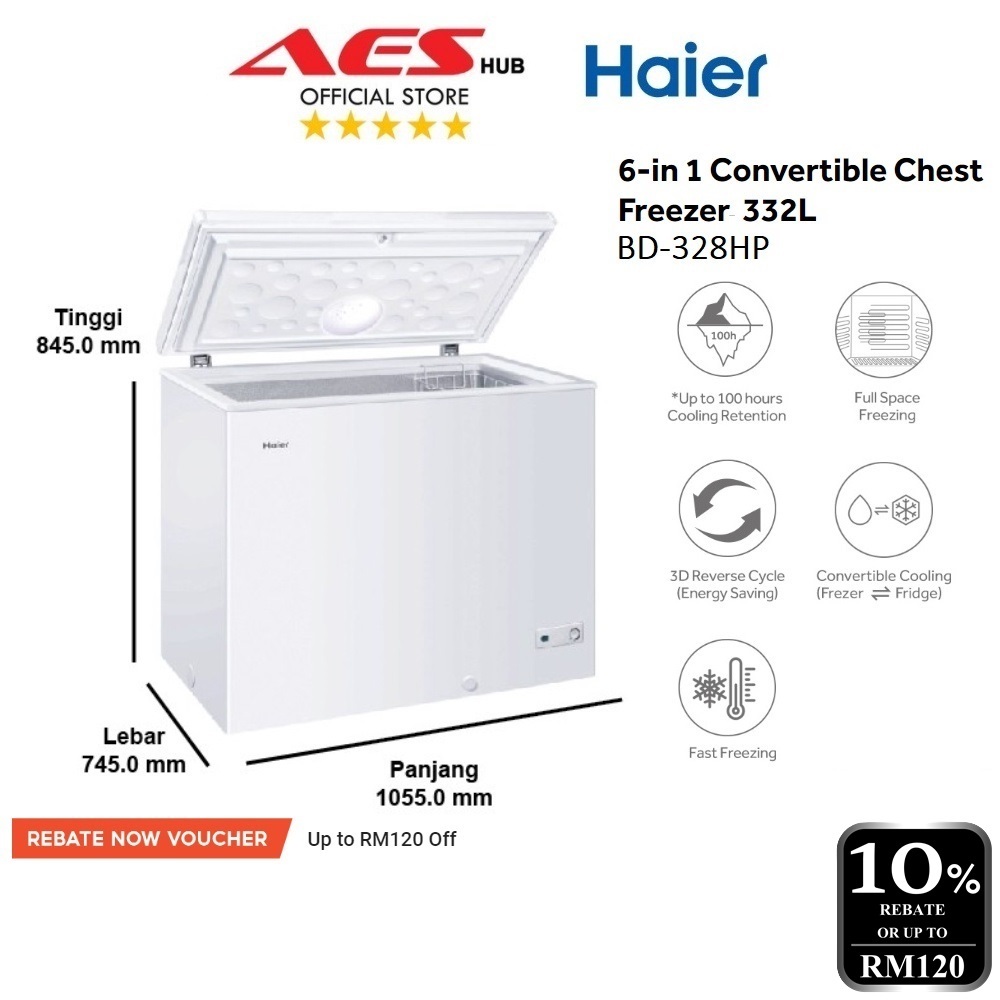 CAN SETUP Haier Chest Freezer 332L Peti Freezer Murah Deep Freezer Mini ...