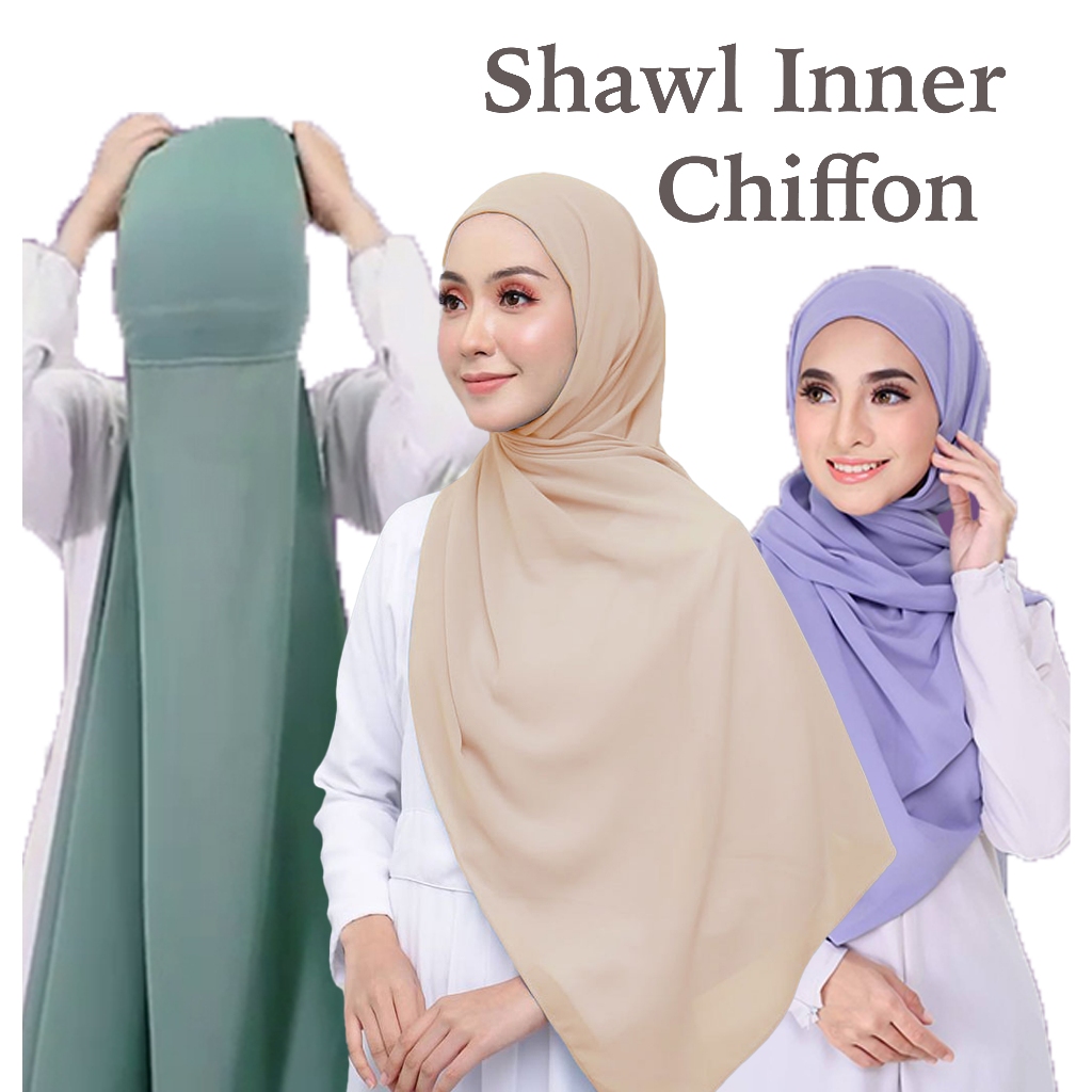 Shawl Inner Instant Chiffon | 10 Saat Siap Pakai | Shopee Malaysia