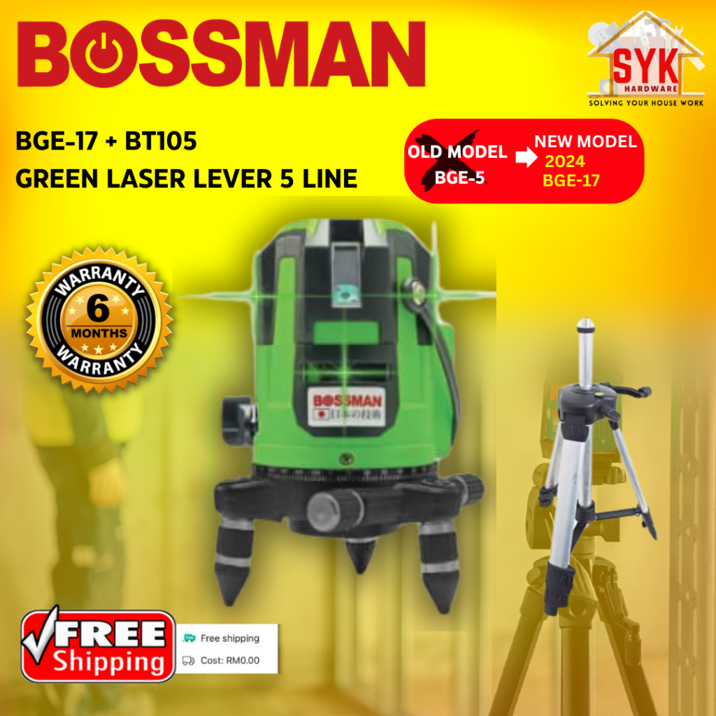 SYK Free Shipping Bossman BGE-17 5 Green Lines Point Laser Lever ...