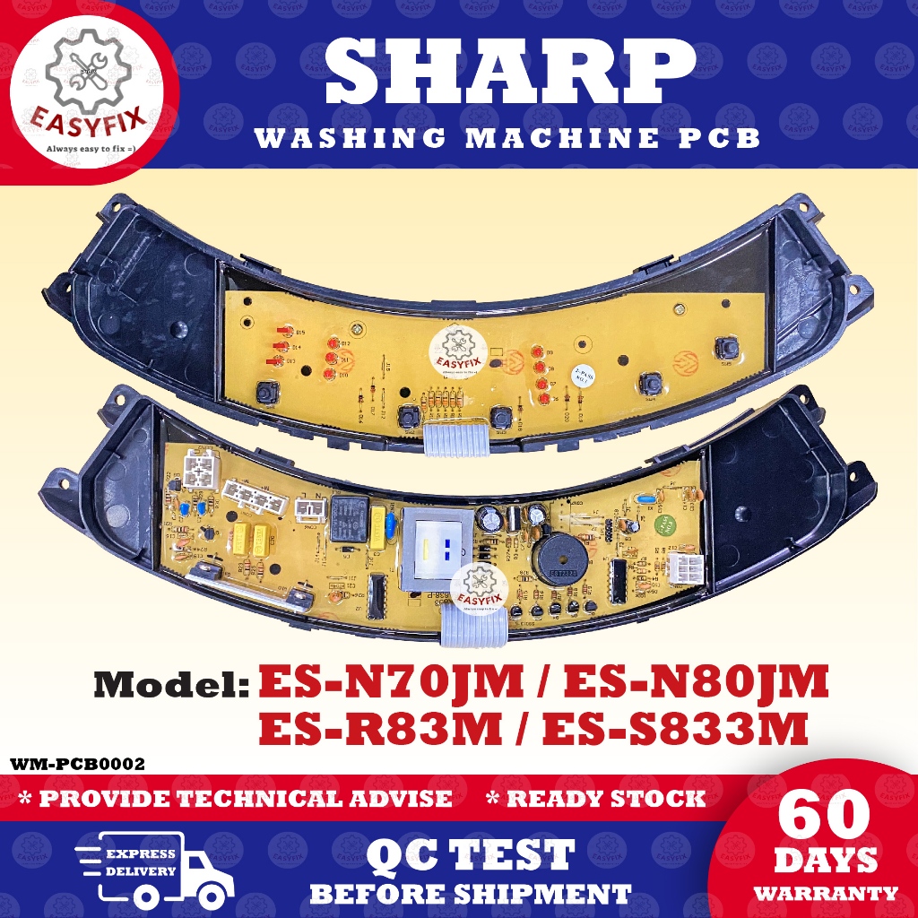 ES-N70JM / ES-N80JM / ES-R83M / ES-S833M SHARP WASHING MACHINE PCB ...