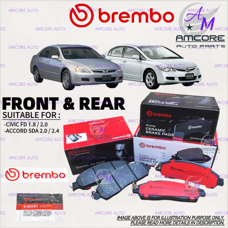 HONDA CIVIC FD SNA / ACCORD SDA - BREMBO BRAKE PADS / CERAMIC NAO BRAKE ...
