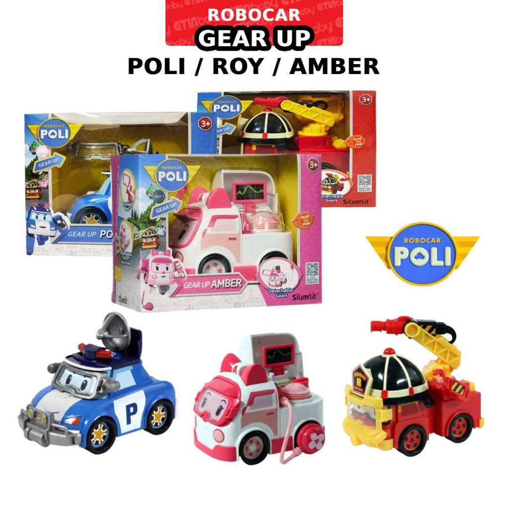 ROBOCAR POLI Original Silverlit Gear Up Poli Roy Amber Diecast Vehicle ...