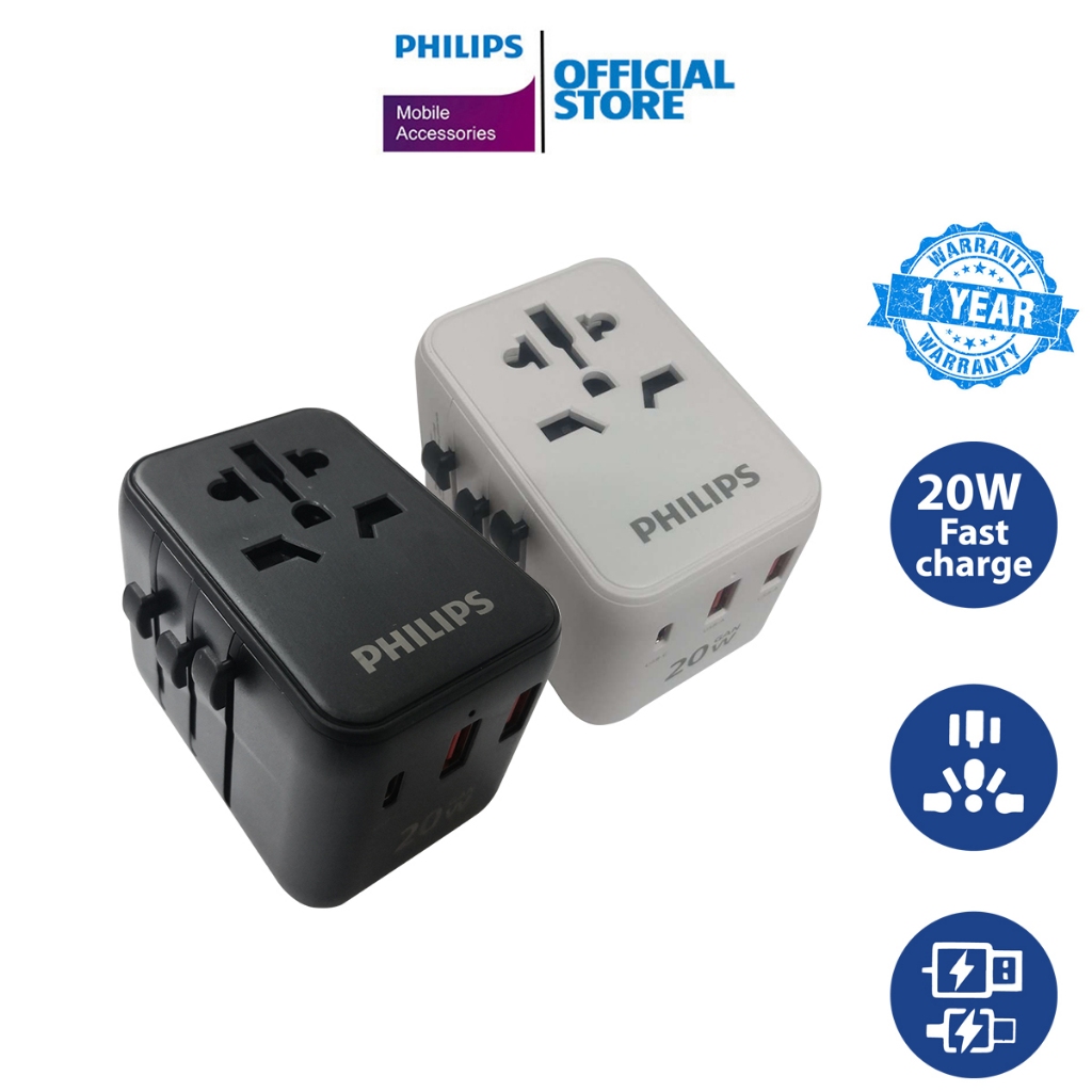 Philips International Travel Extension Socket Universal Adaptor With US ...
