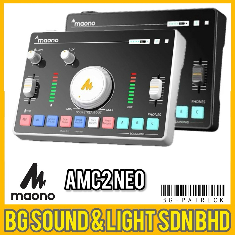 Maono AMC2 Neo Professional Sound Card Audio Interface Mixer With 48V ...