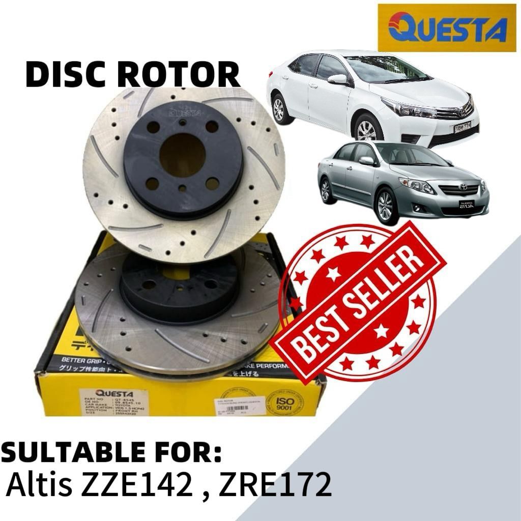 Toyota Altis ZZE142 , ZRE172 Front Disc Rotor Set (2pcs) (QUESTA ...