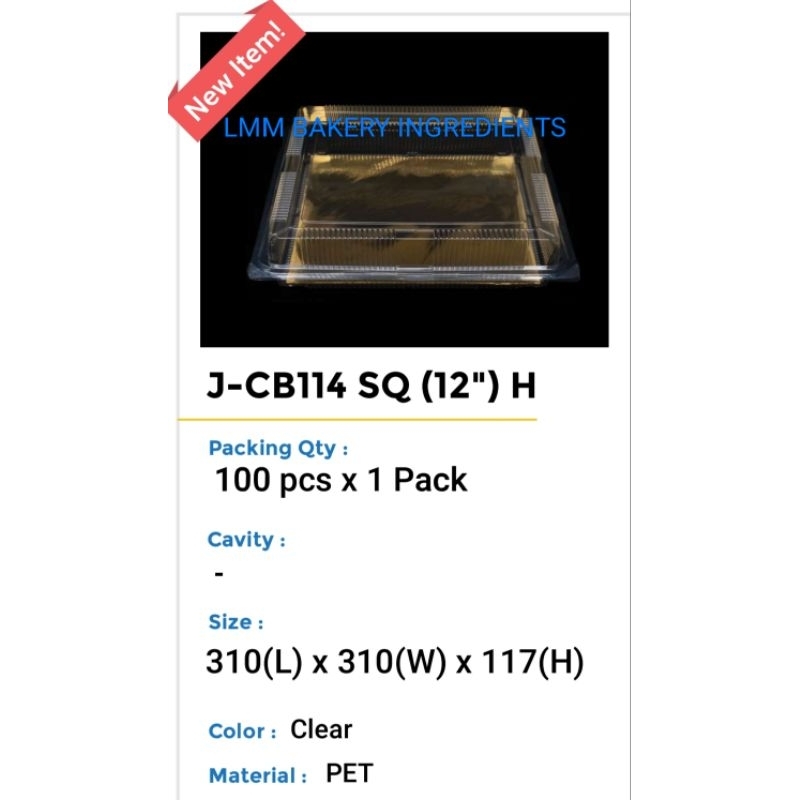 Plastic Tray SQ12 J-CB114#PLASTIC SQUARE TRAY 12 INCH#CAKE,MUFFIN ...