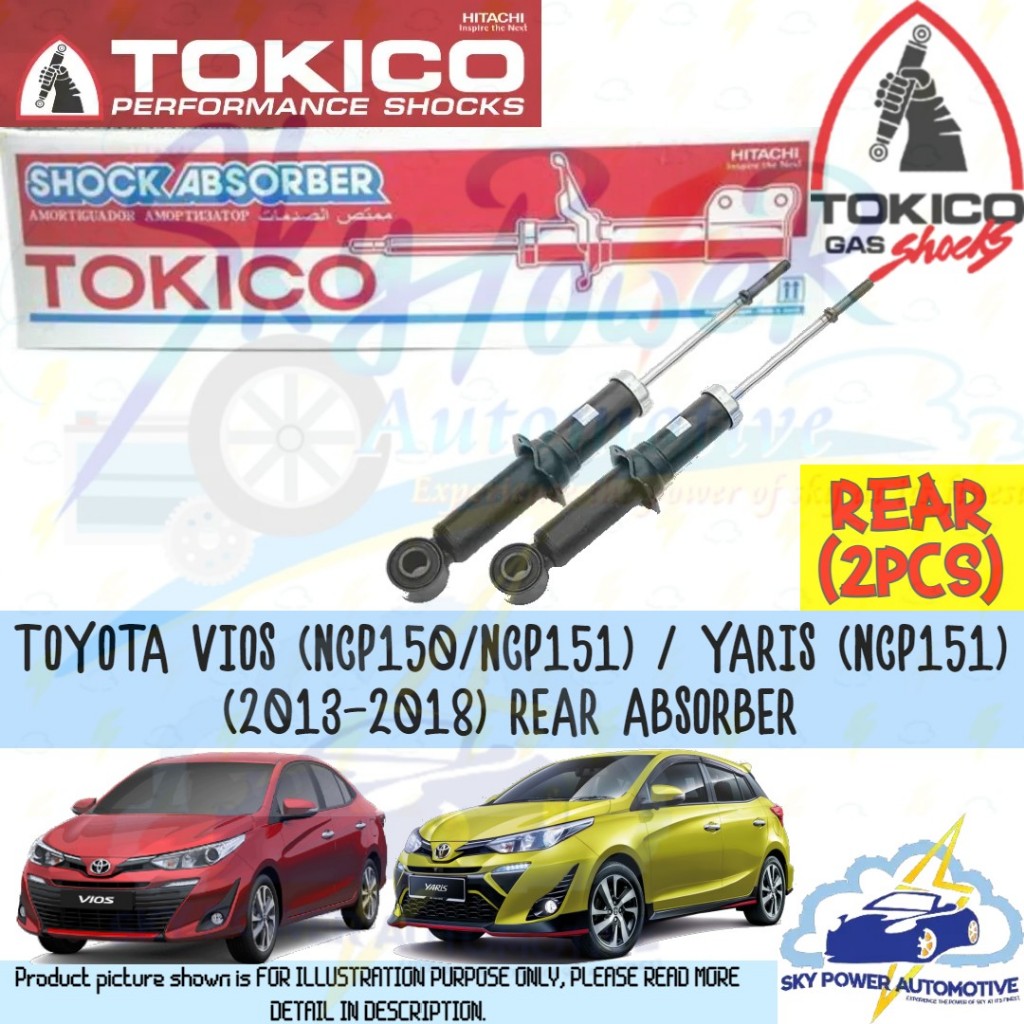 TOYOTA VIOS ( NCP150 / NCP151 ) / YARIS ( NCP151 ) TOKICO TKC SHOCK ABSORBER ( REAR 2PCS ...