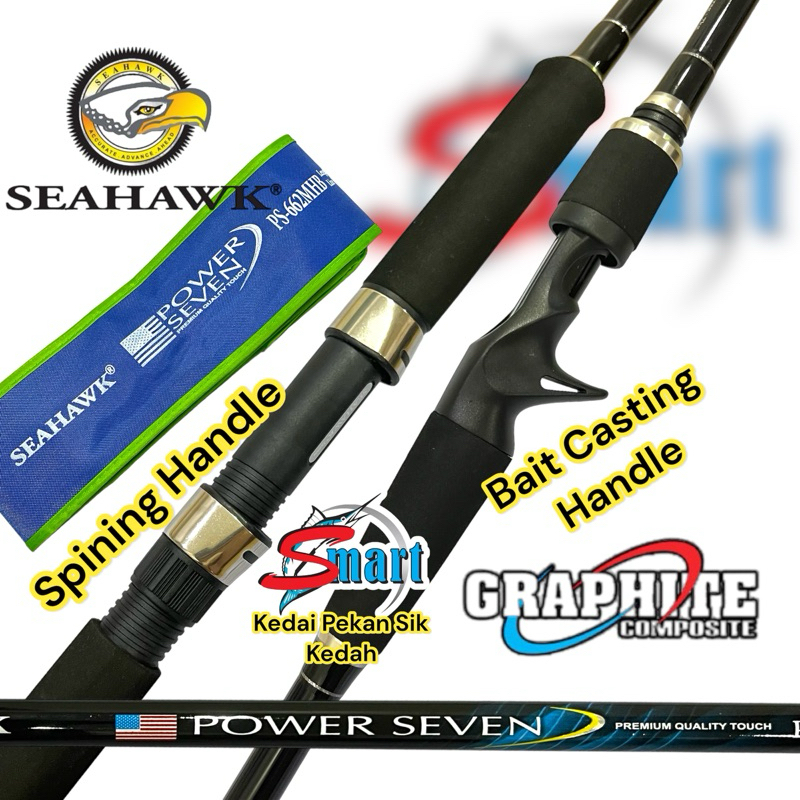 ** NEW SEAHAWK POWER SEVEN SPINNING/ BAITCASTING ( BC FISHING ROD ...