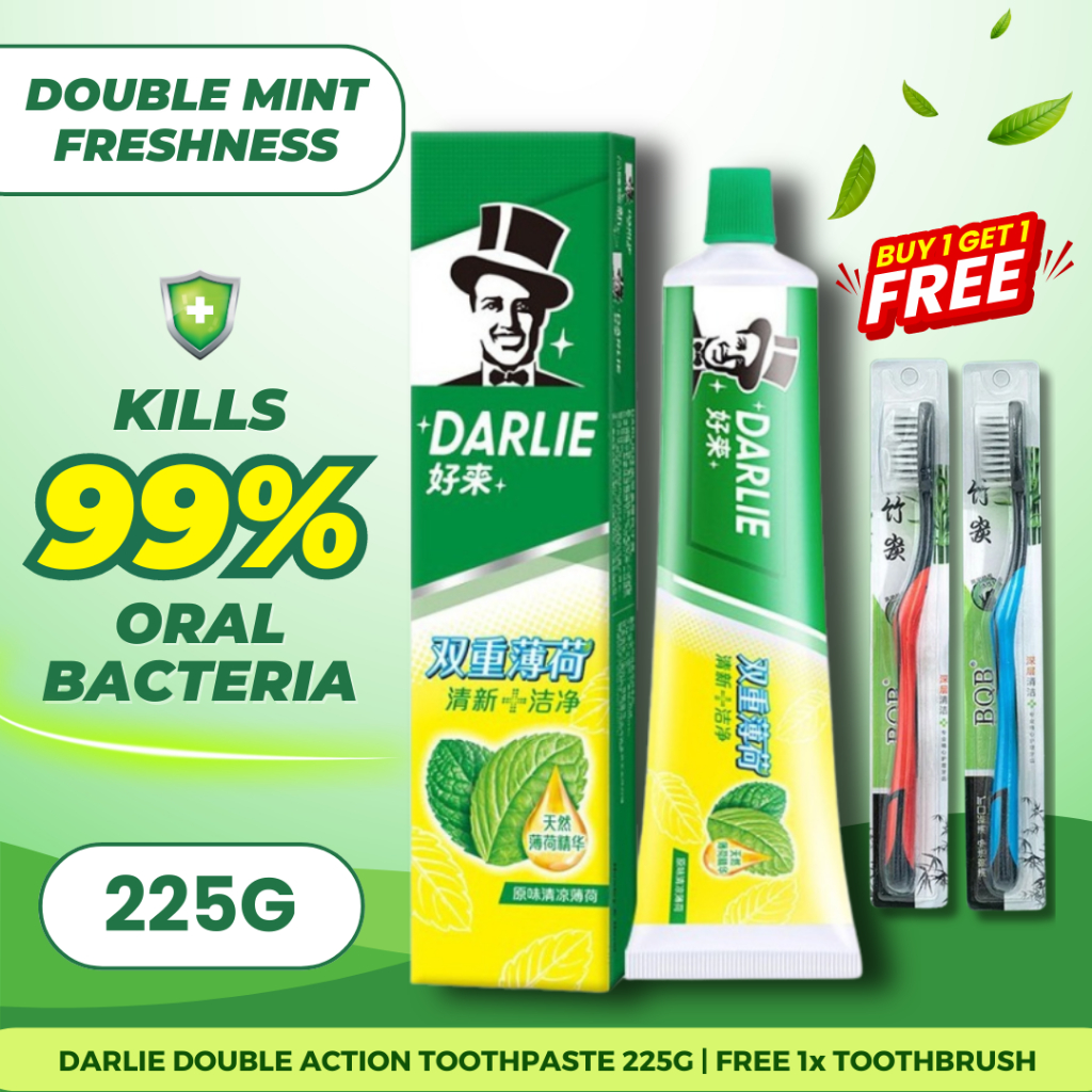 Darlie Double Action Fresh + Clean Toothpaste (225g) | Shopee Malaysia