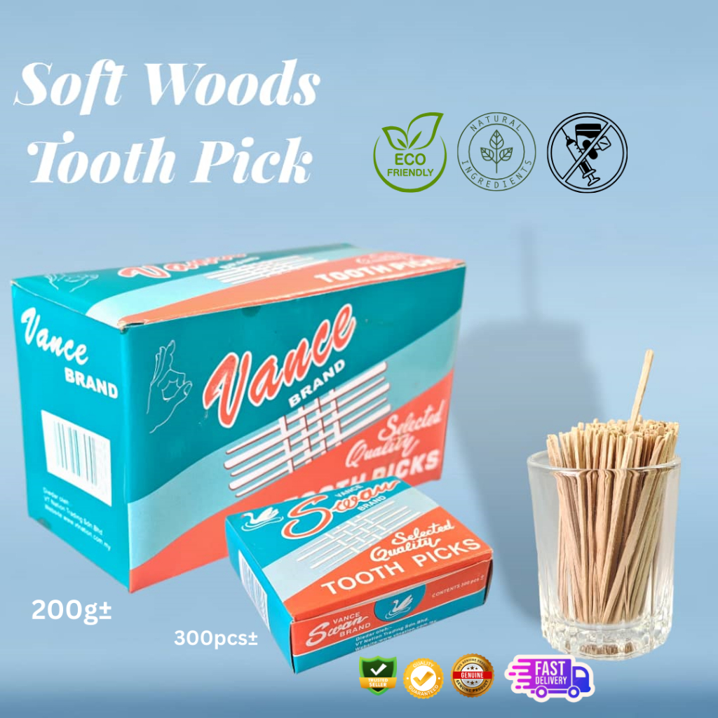VANCE Brand Natural Soft Wood Toothpicks/No Gum Damage WOODEN TOOTHPICK ...