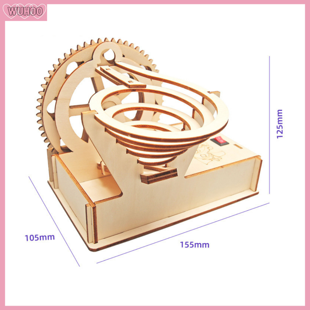 EDUCATION DIY Steel ball slide Scientific Toys Kit Wooden Educational ...