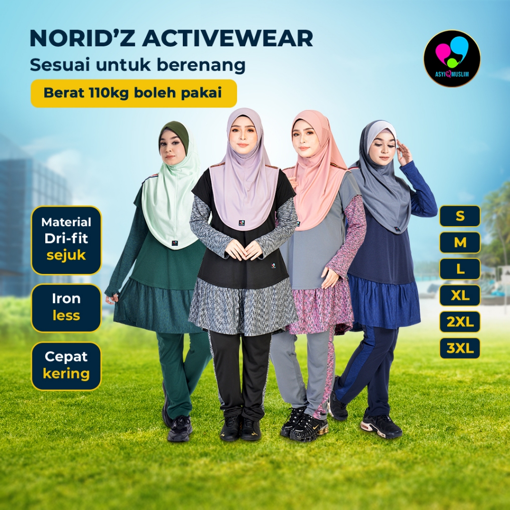 asyiqmuslim Baju Sukan Muslimah Noridz Activewear Baju Mandi Perempuan ...