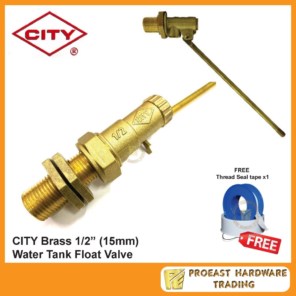 CITY 1/2" (15mm) 100% Brass Heavy Duty Float Valve / Water Tank Float ...