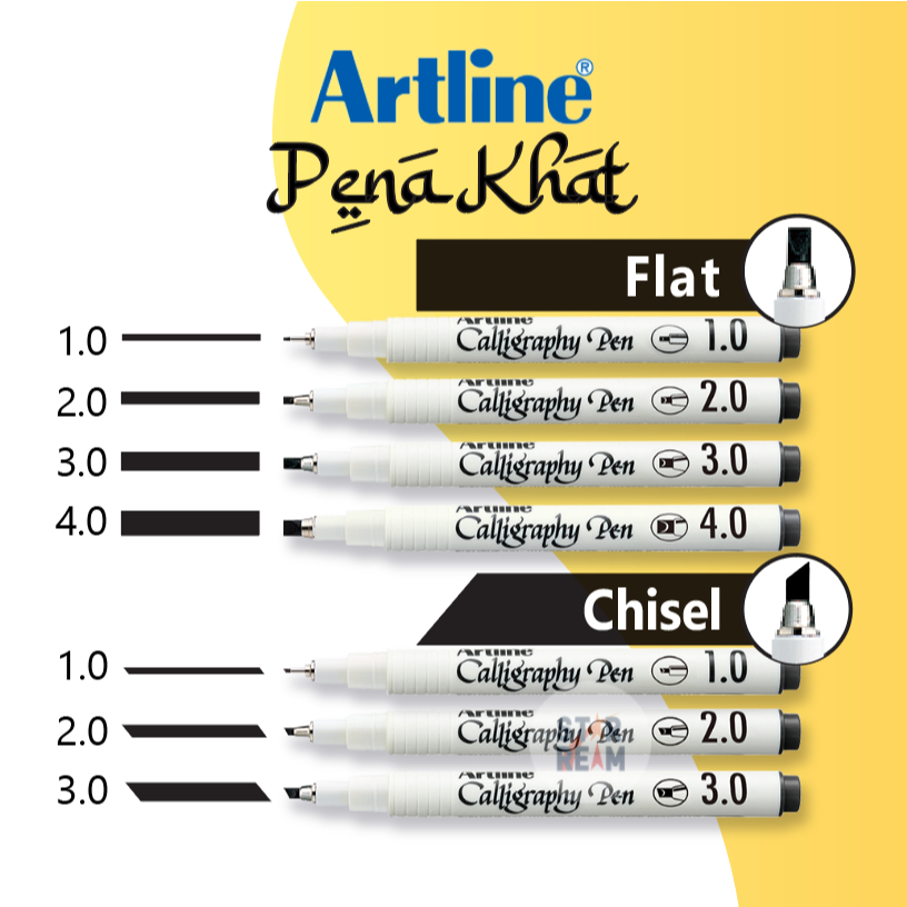 Khat Pen/ Tulisan Jawi / Pena Khat Jawi Artline Calligraphy Pen 1.0/2.0 ...