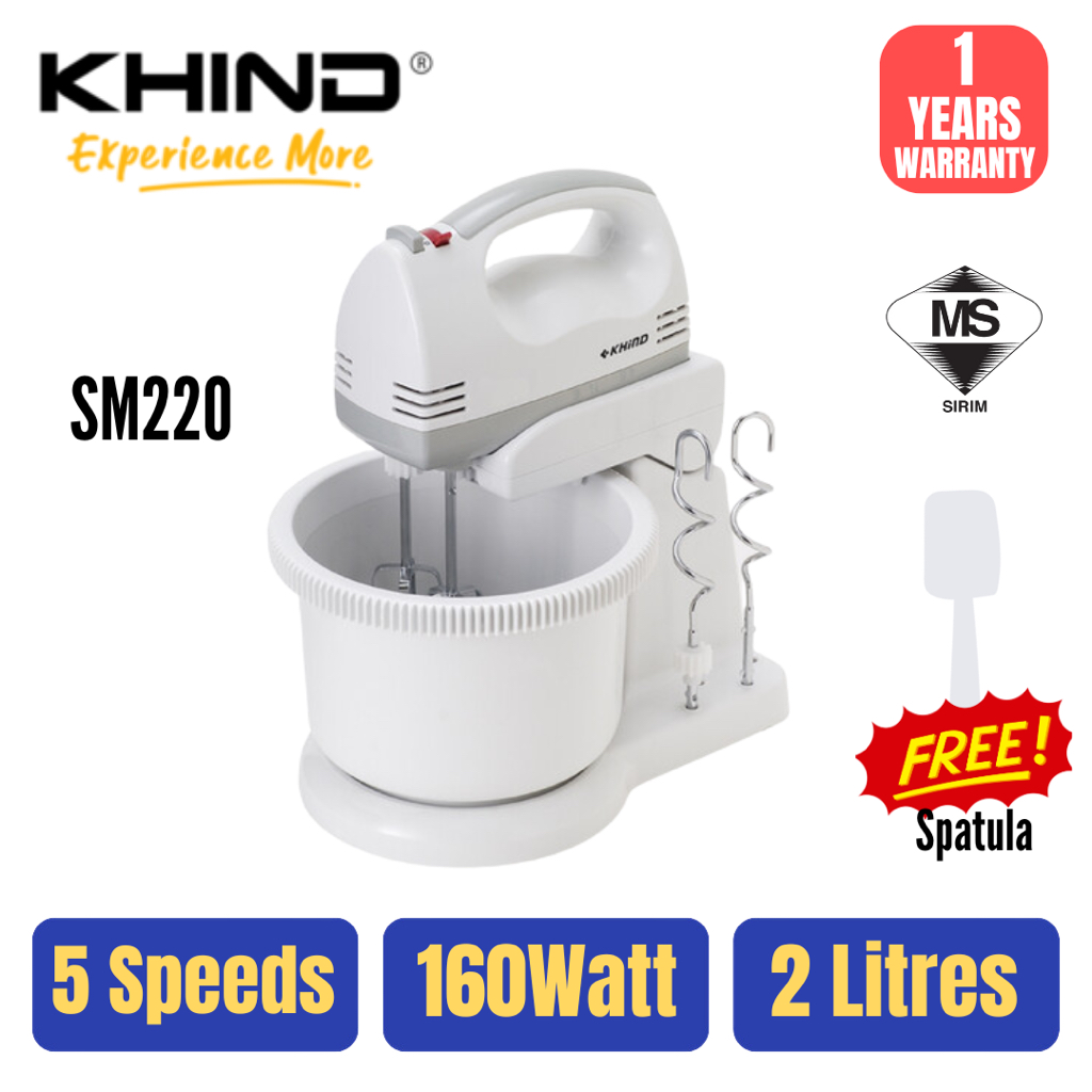 KHIND STAND MIXER SM220 2.0 LITRES | PENGADUN KEK | Shopee Malaysia