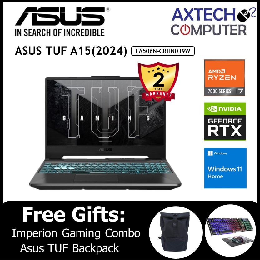 Asus TUF Gaming A15 FA506N-CRHN039W 15.6'' FHD 144Hz(Ryzen 7 7435HS ...