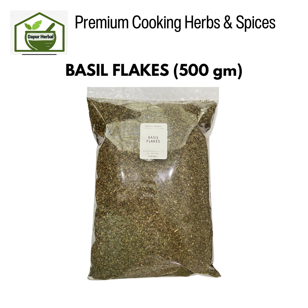 Dapur Herbal Halal Dried Basil Leaves | Daun Selasih Manis Kering 500gm ...