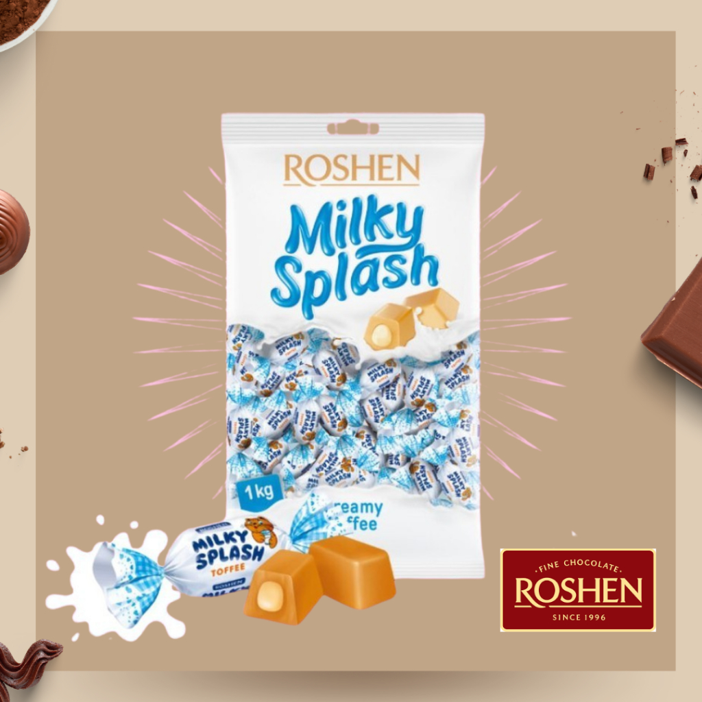 New Arrival Roshen Milky Splash Toffee With A Milk Filling 250g ...